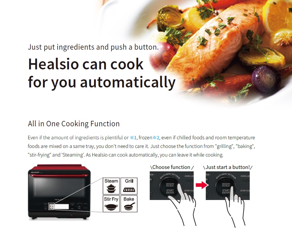 SHARP 31L Healsio Water Steam Oven | AX-1700VM(R) l Healthy Meal l 1 ...