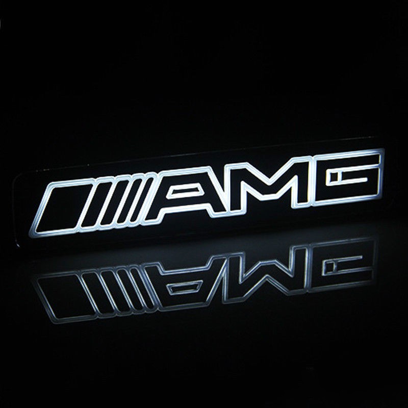 AMG Emblem Badge Sticker Led Light Front Grille Grill For Mercedes Benz ...