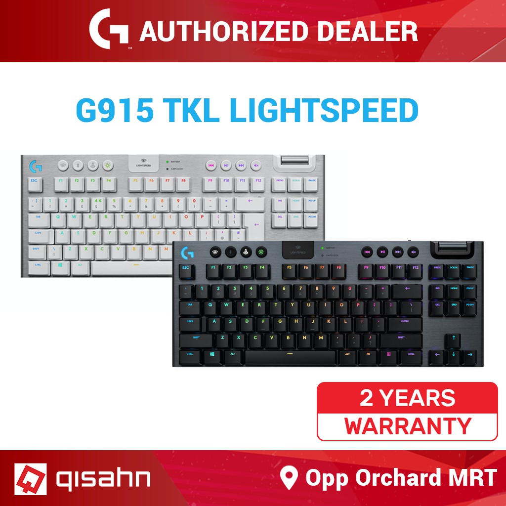 Logitech G915 TKL White Wireless Mechanical Gaming Keyboard (920-009660 ...