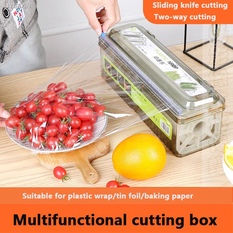 Plastic wrap tin paper baking paper cutter multifunctional cutting box ...