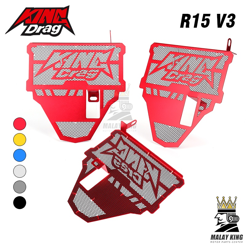 KING DRAG YAMAHA R15 V3 RADIATOR COVER GUARD RADIATOR COOLANT NET COVER ...