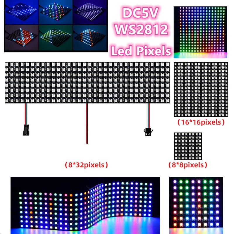 DC5V WS2812B WS2812IC RGB LED Digital Flexible Individually Addressable ...