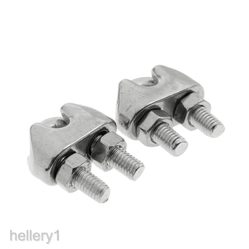 2 Pieces Stainless Steel Wire Rope U Bolt Cable Grips for 2mm-8mm Wire ...