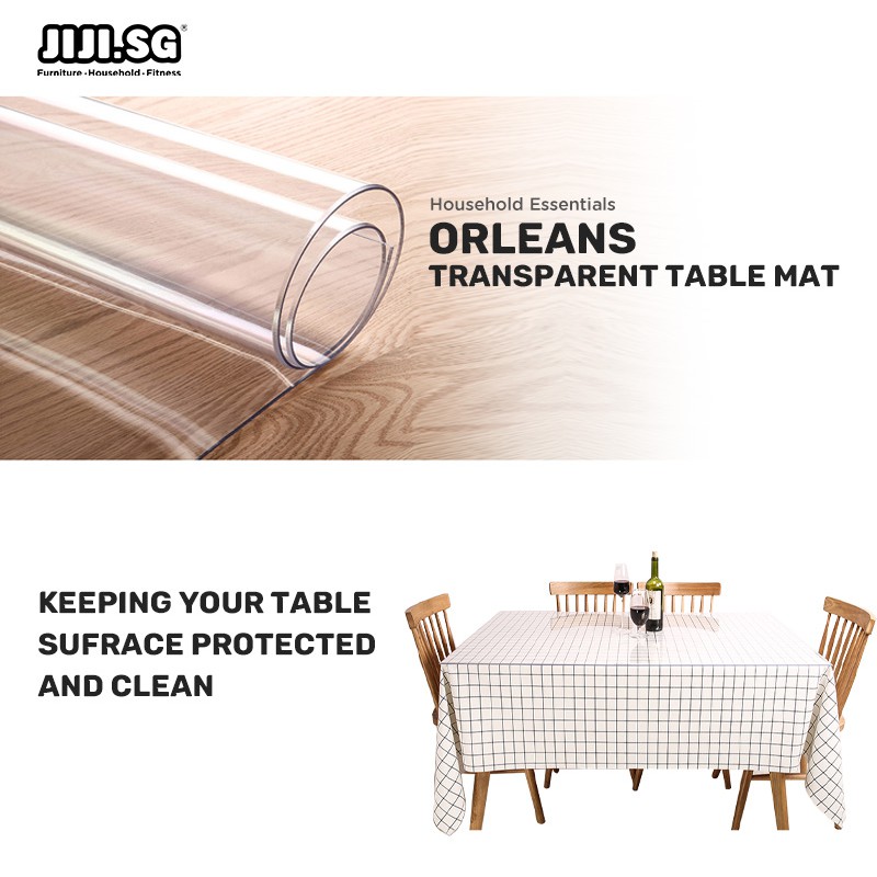 (JIJI.SG) ORLEANS Transparent Table Mat - 1.5mm Thickness - Soft Glass ...