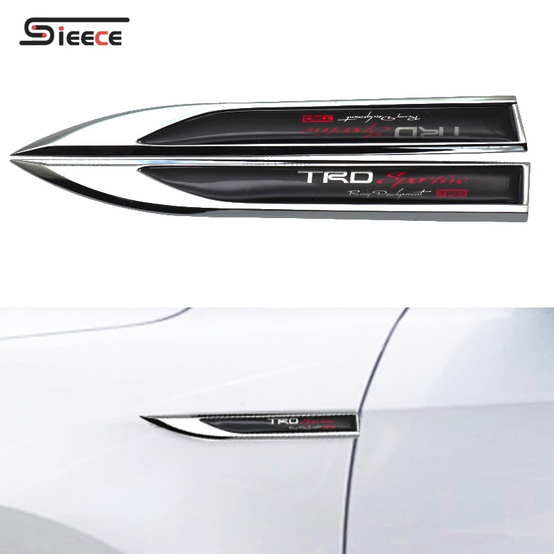 Sieece TRDsportivo Metal Letter Leaf Side Stickers Blade Emblem Car ...