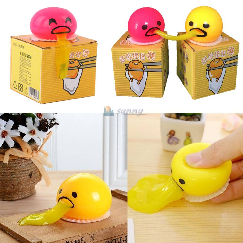 Puking Egg Yolk Stress Ball Relieve Stress Toy Four Colors Funny ...