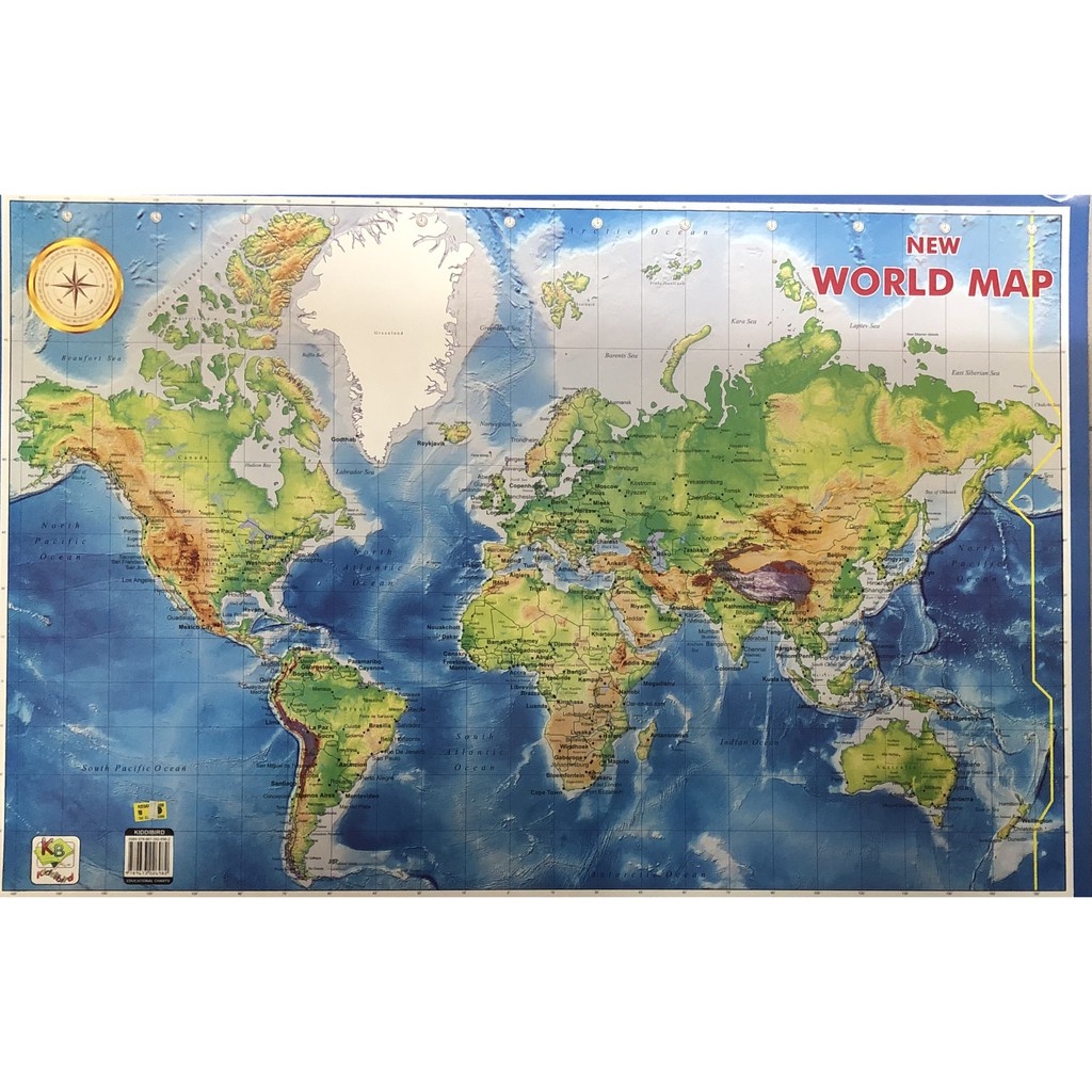 The World Map Chart Poster/CARTA DUNIA | Shopee Singapore