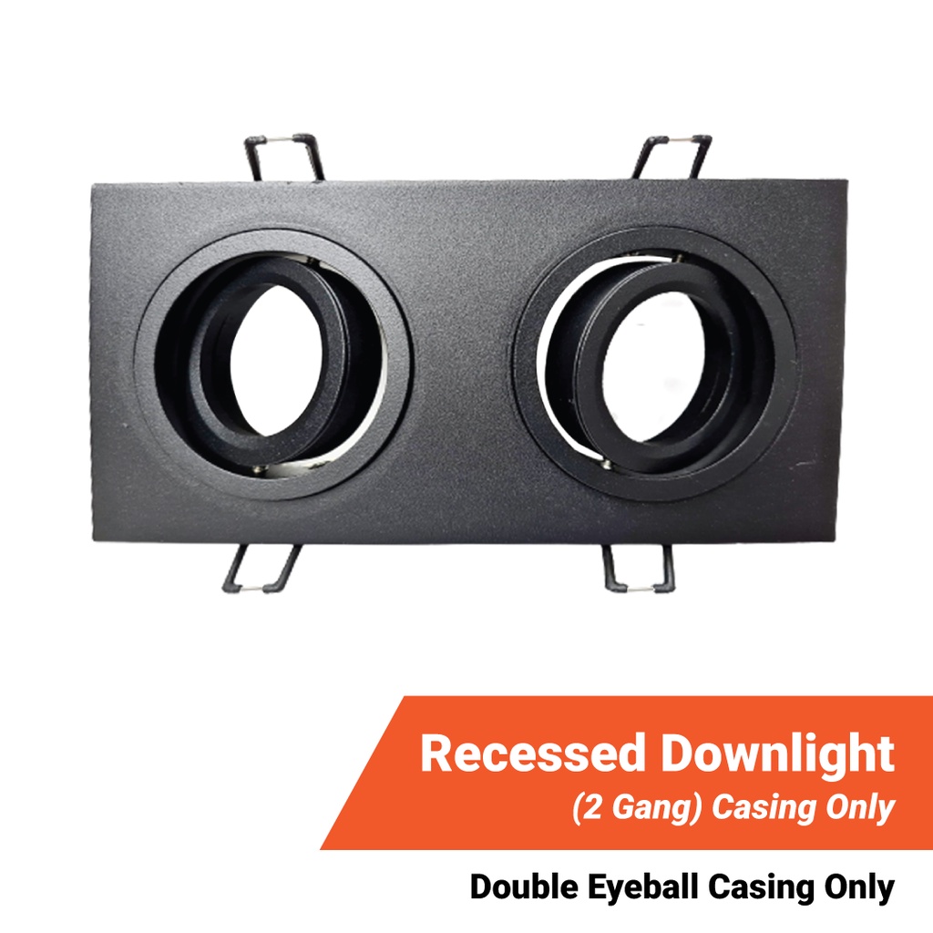 Double Eyeball Casing GU10 Lamp Holder Spotlight Recessed Downlight ...