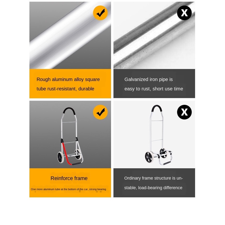 [Ready Stock] Foldable shopping trolley Aluminium Square Frame Stair ...