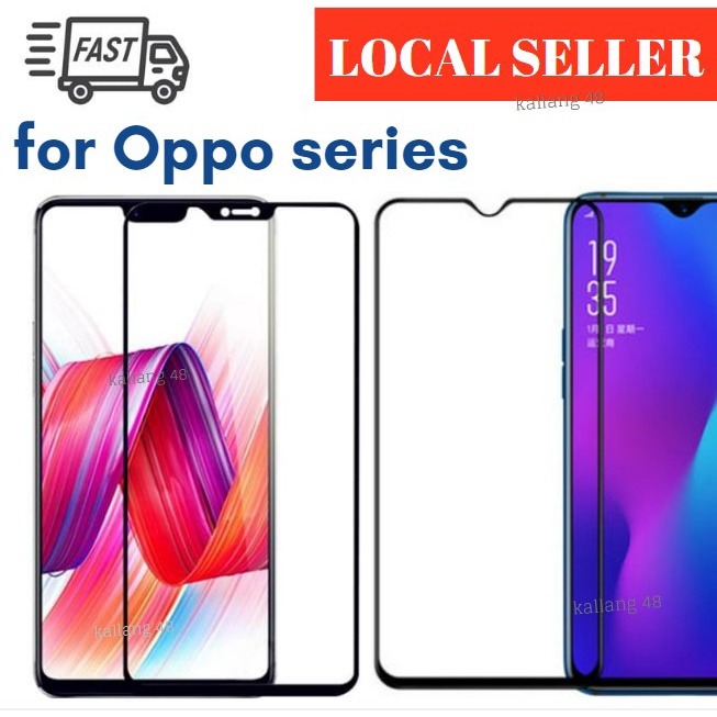 [SG SELLER] FULL COVERAGE Oppo A18 A38 A79 A78 A77s A17K A17 A16 R17 R15 Pro F5 F9 Pro Tempered ...