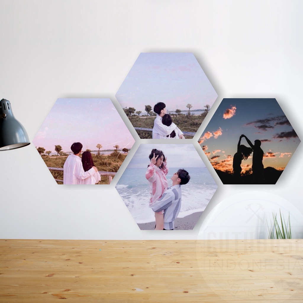 Wde011 - Print Hexagon Photo+Laminate Frame - Minimalist Wedding ...
