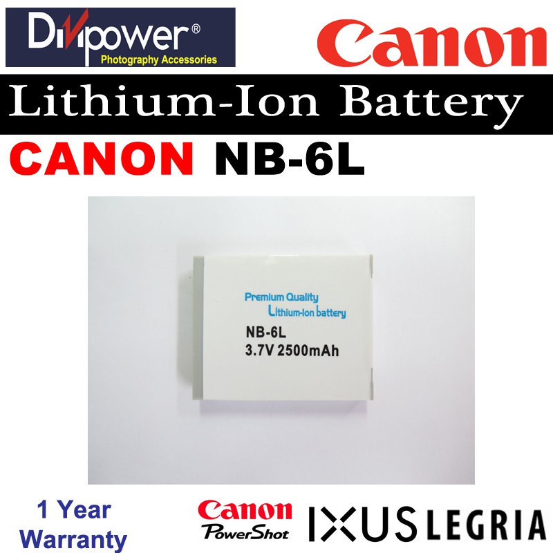 Canon NB-6L NB 6L Lithium-ion Battery for Powershot IXUS Camera by ...