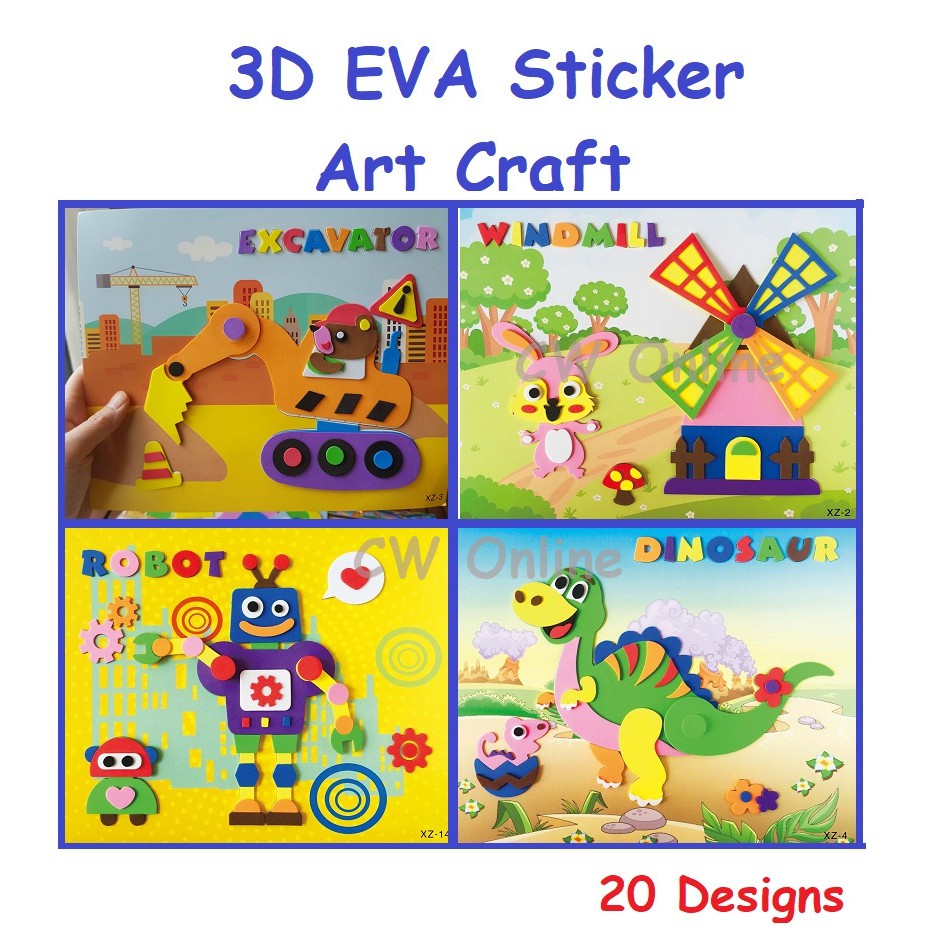 New DIY 3D Movable Eva Stickers Art Craft Kid Education Toy Birthday ...