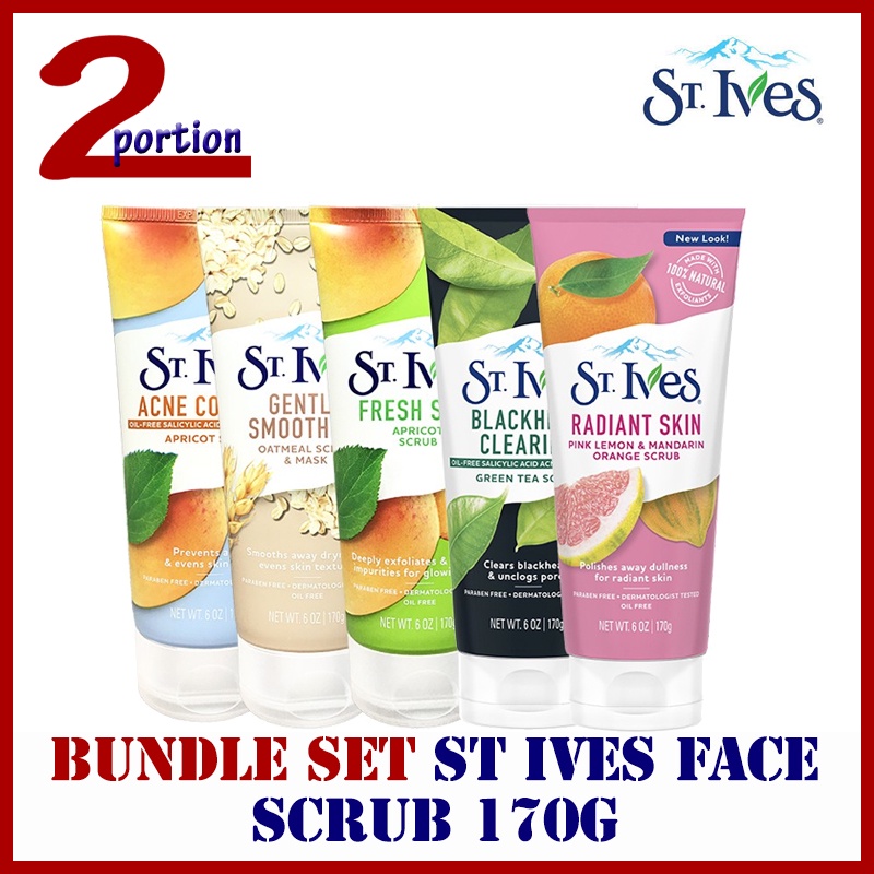 [1+1] 2 x 170g St Ives Face Scrub (Assorted) | Shopee Singapore