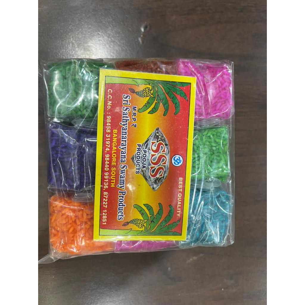 9 COLOUR RANGOLI KOLAM RICE 900GM | Shopee Singapore