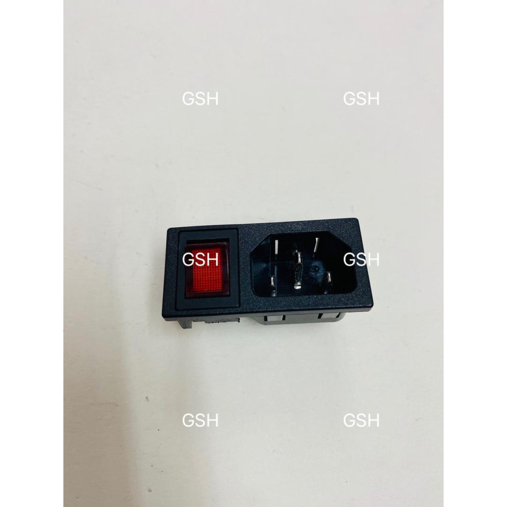 3 Pin IEC320 C14 AC Inlet Male Plug Power Socket with Switch 10A 250V ...