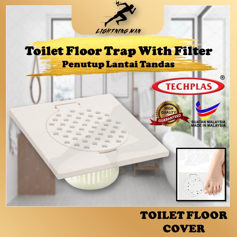 Techplas PVC White Plastic with Filter Floor Grating Drain Waste Trap ...