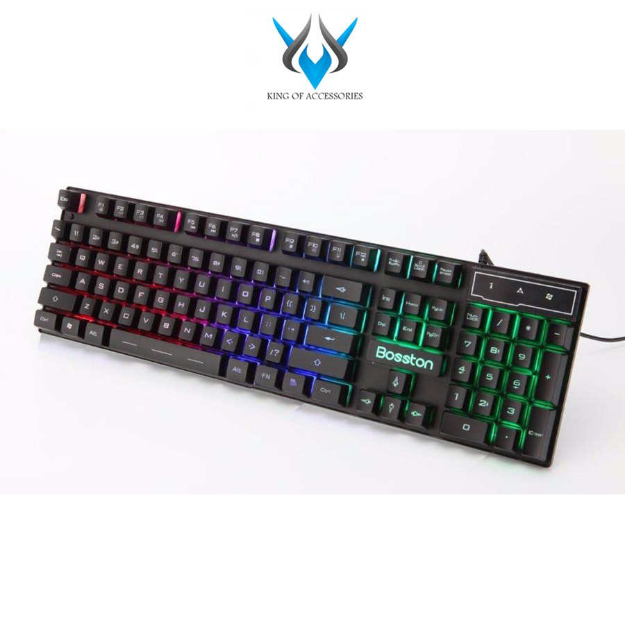 Bosston G803 wired mechanical keyboard with 7-color led (Black ...