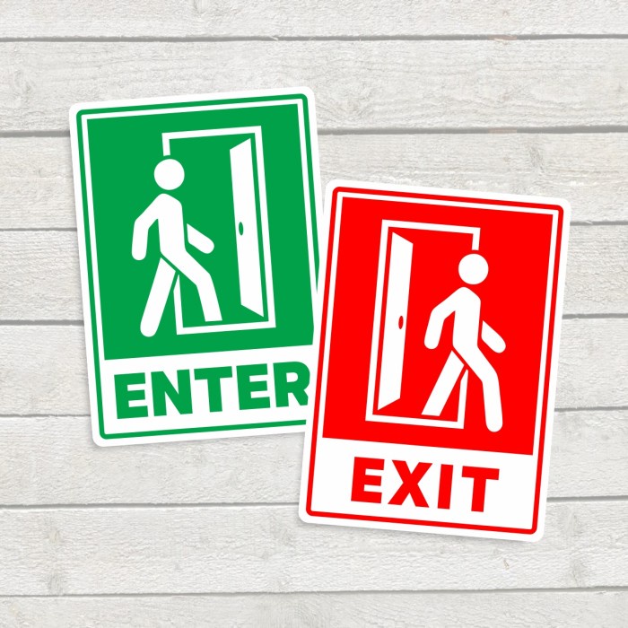 Vinyl Sign Entry Exit Label Sticker Entryway Mark Sticker 14 x 19,6 cm ...