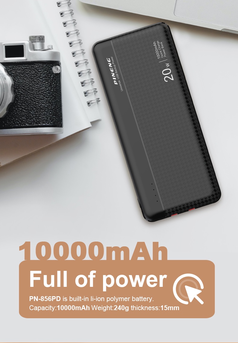 PINENG PN-856PD Portable Light Weight 20W Fast Charge 10000mAH ...