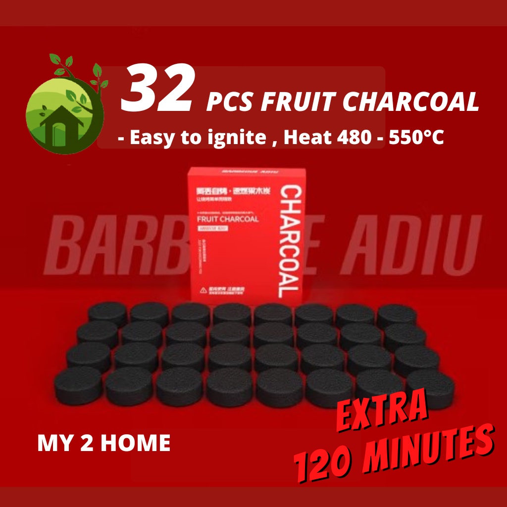 ADIU 32PCS Refill Carbon Barbecue Fruit Charcoal Pack Barbeque Carbons ...