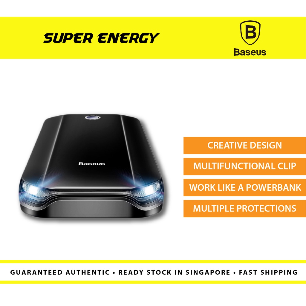 BASEUS SUPER ENERGY PORTABLE CAR JUMP STARTER 8000MAH 800A EMERGENCY START-UP POWER BANK ...