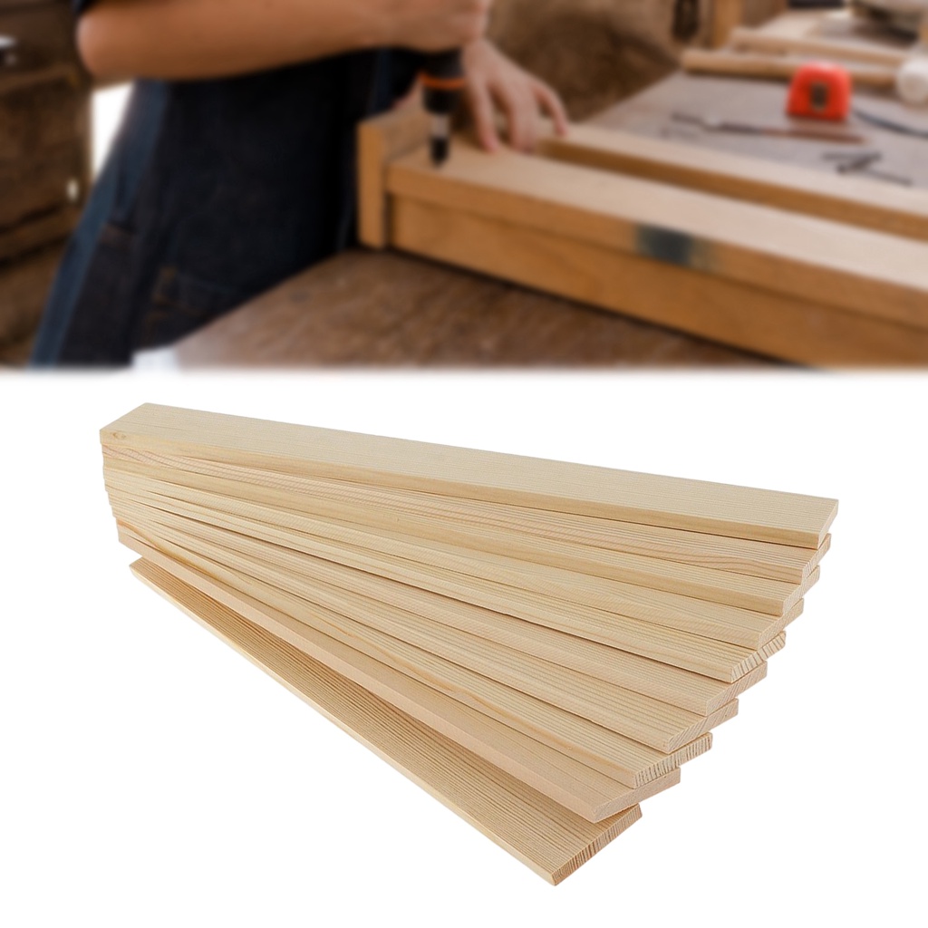 10 Pieces Natural Wood Rectangle Board Panel for Arts Craft Project ...