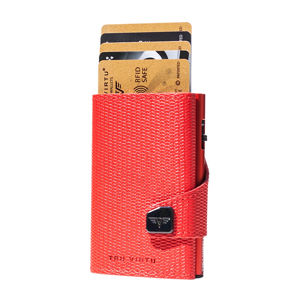 Tru Virtu Click & Slide Wallet - Rhombus Coral Red / Red (Leather ...