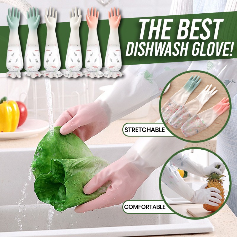 Kitchen Dish Washing Gloves Rubber Gloves For Washing Clothes Cleaning ...