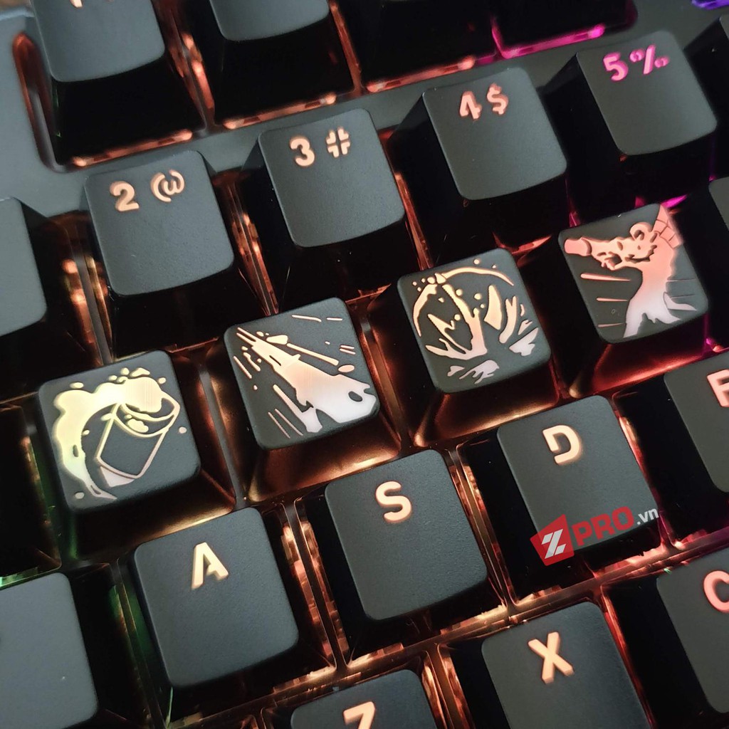 Lol SKILL Jhin Keycap Set (For mechanical keyboard) - SKILL Jhin League ...