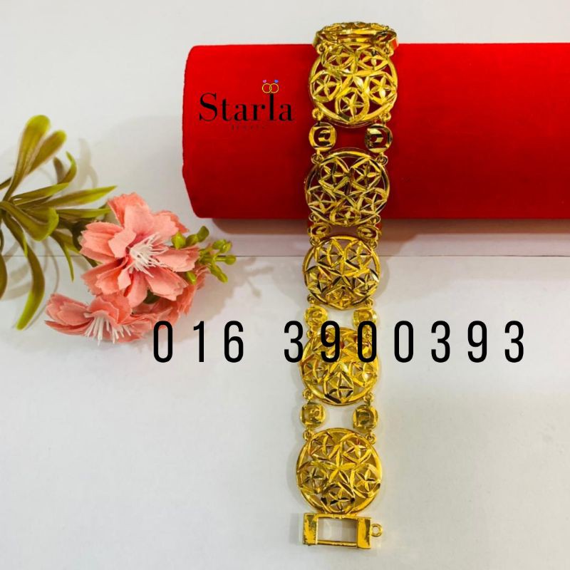 Gold Sadur Cop 916 Exclusive Design Korean Hand Chain | Shopee Singapore