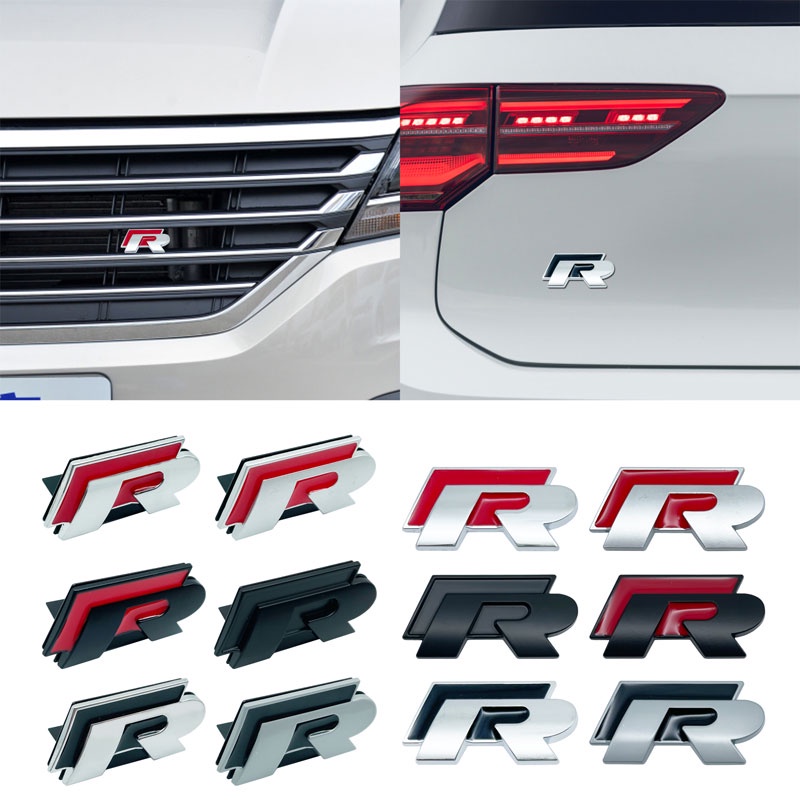 3D Metal Car R Line Logo Front Grille Badge Rear Trunk Stickers for ...