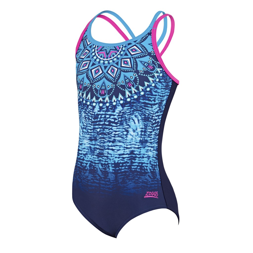 Zoggs Australia Girls Native Spirit Crossback Swimwear (Navy Multi) (8 ...