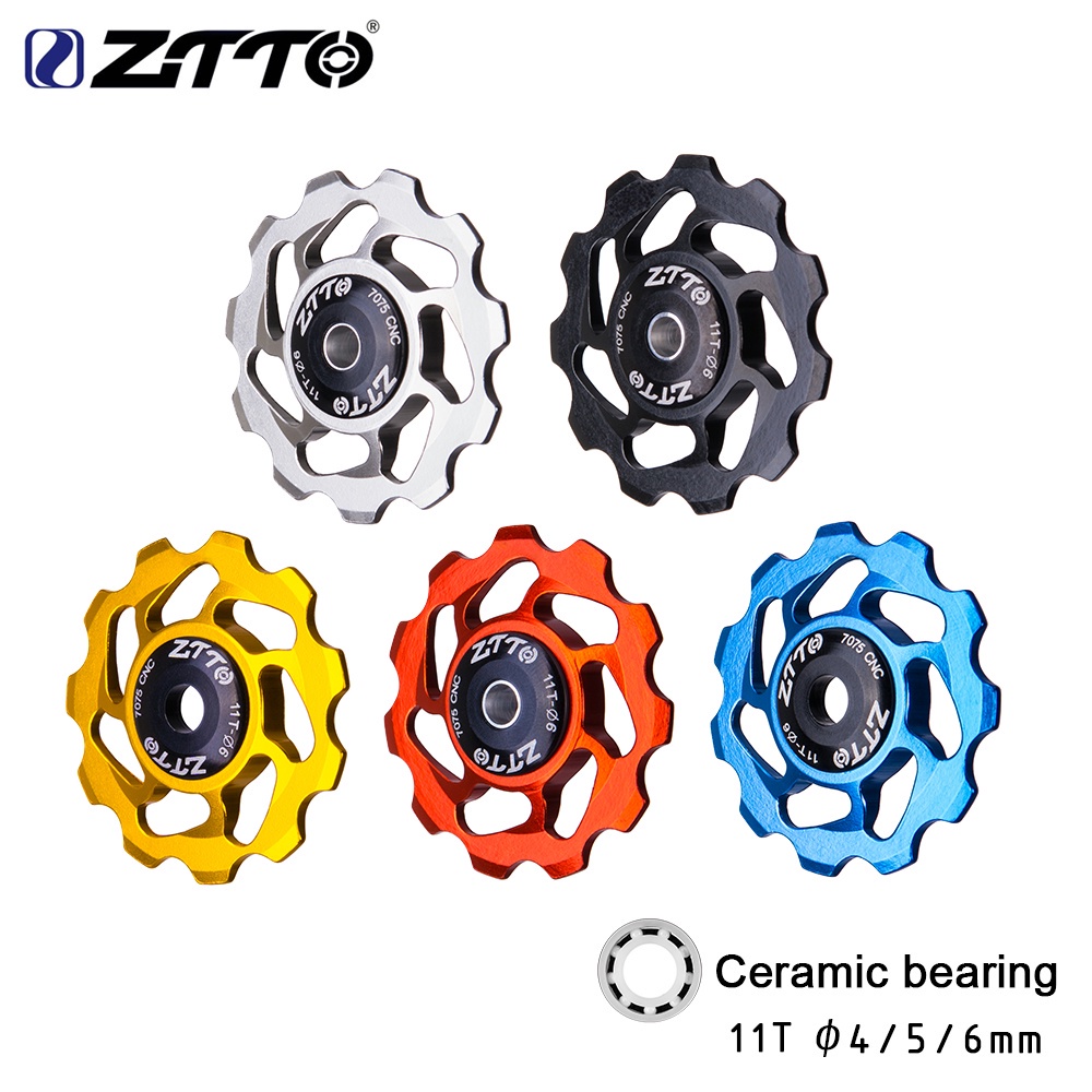 ZTTO MTB 11T Bicycle Rear Derailleur Jockey Wheel Ceramic Bearing Pulley AL7075 CNC Road Bike ...