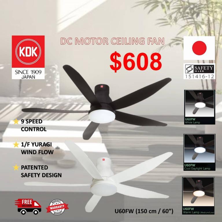 KDK 60 inch Ceiling Fan - DC Motor (U60FW) | Shopee Singapore
