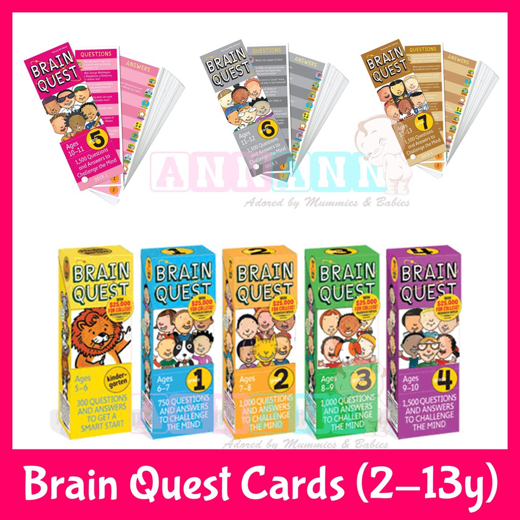 ★Age 2-13★Brain Quest English Educational Flash Cards Right Brain ...