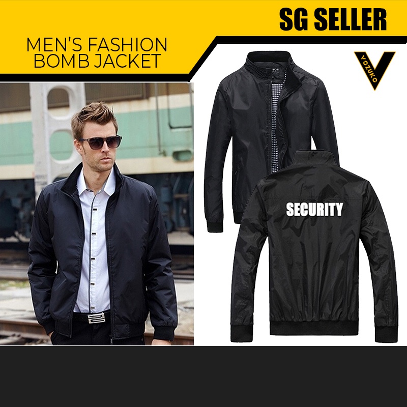 [SG SELLER] MEN'S CASUAL FASHION JACKET PLAIN OR WITH SECURITY PRINT ...