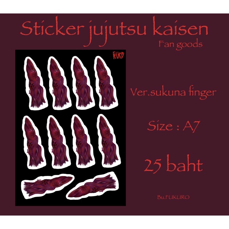 Stiker sticker jujutsu kaisen ver.sukuna finger | Shopee Singapore
