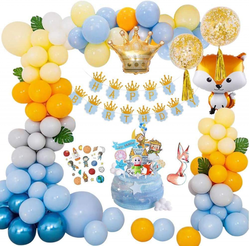 Little prince theme birthday balloon decoration blue happy birthday ...