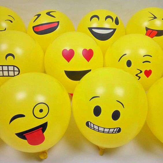 10pcs/lot 12inches Emoji Smiley Face Expression Latex Balloons Birthday ...