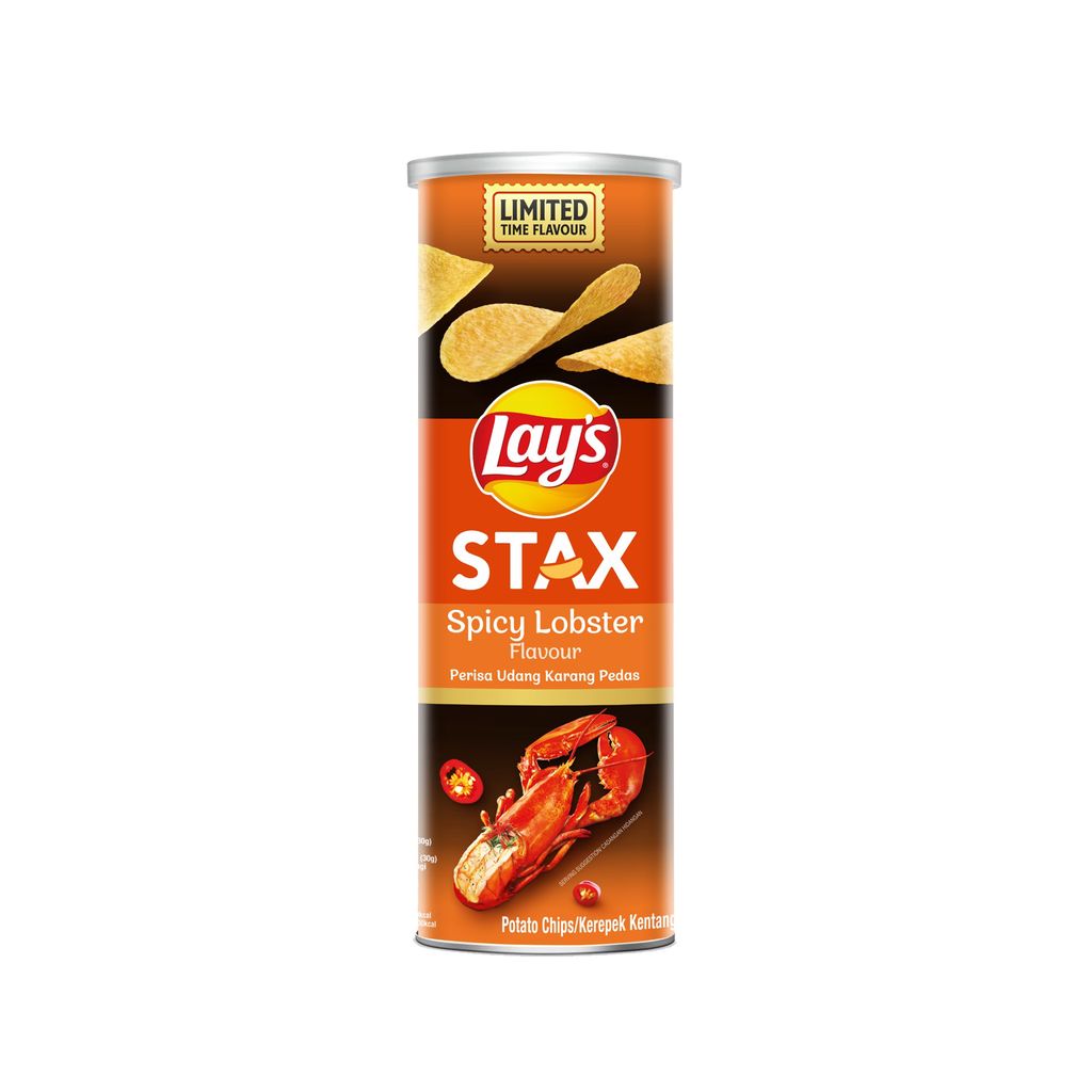 Lay's Stax Spicy Lobster Flavoured Potato Chips Snacks 135g | Shopee ...