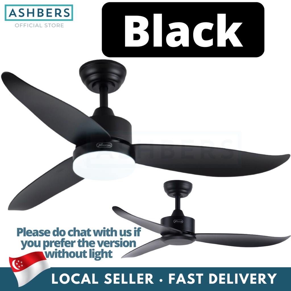 BESTAR RAZOR 3 Blade Ceiling Fan with optional 24W Tricolour LED Light ...