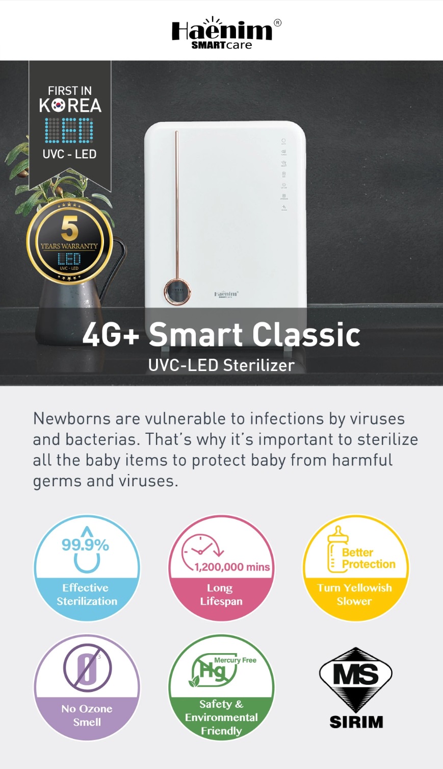 Haenim 3G+ Smart View UVC-LED Sterilizer | Shopee Singapore