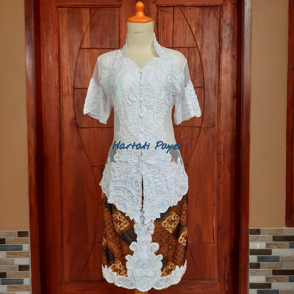 Short Sleeve Kebaya Full Sequin Batik Skirt / Graduation Kebaya / Among ...