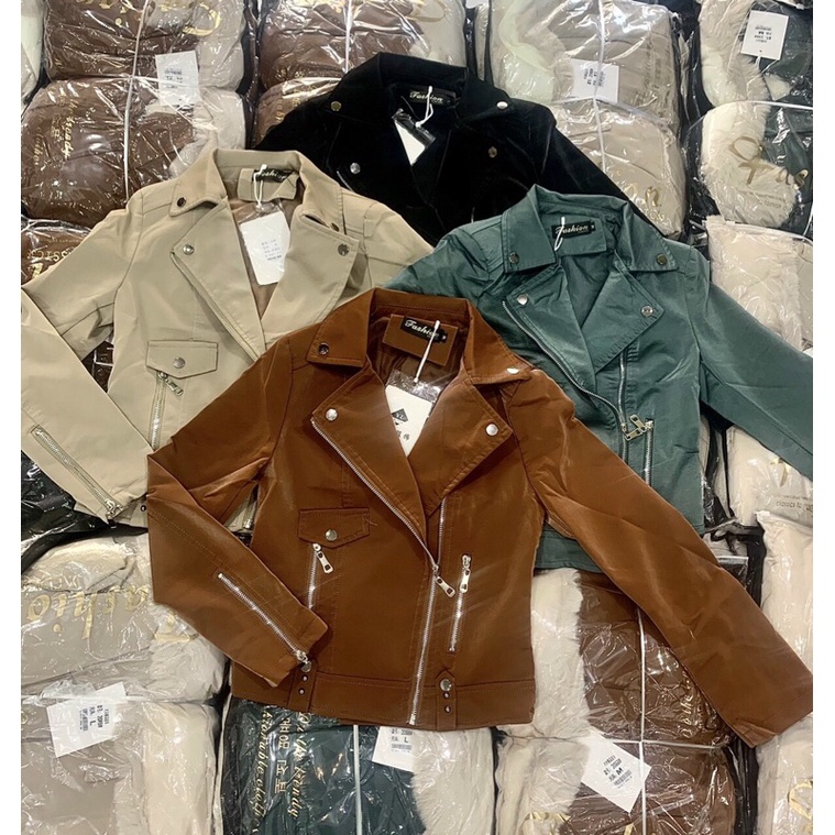 Jacket Velvet Leather Hugging Form Shopee Singapore