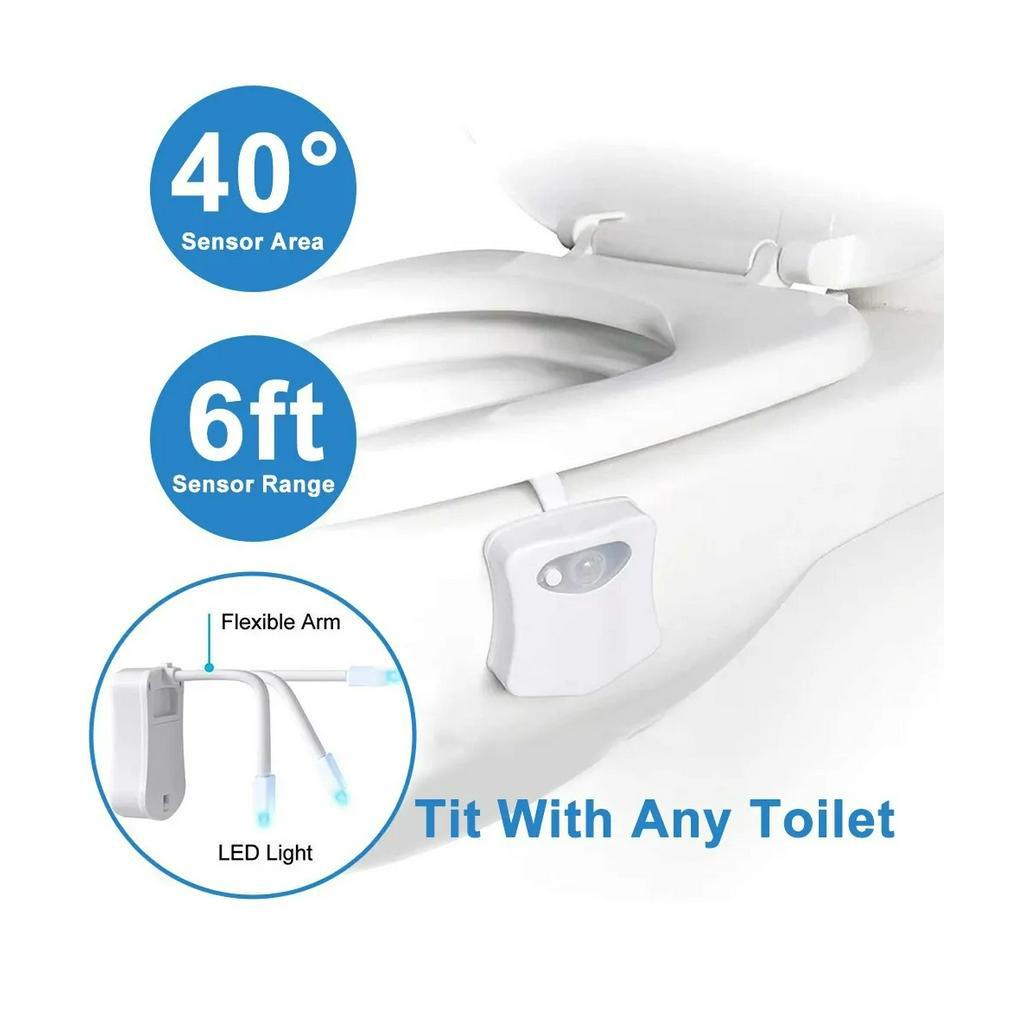 Waterproof Motion Sensor Toilet Light - 8/16 Color Energy-Saving ...