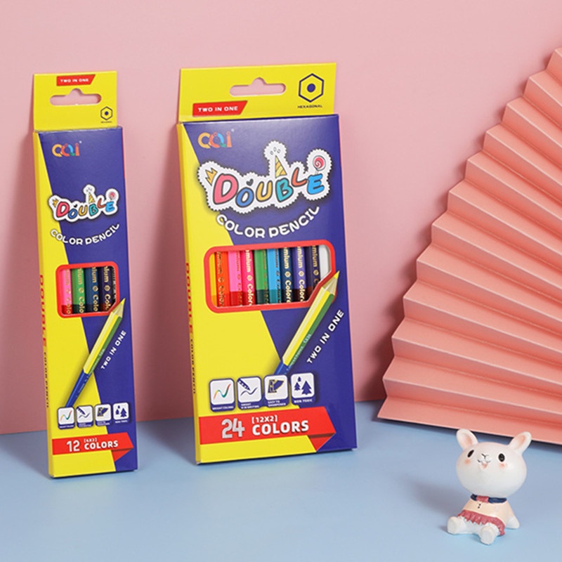 12/24 Colors Double Head Colored Pencils For Art Painting Wooden ...