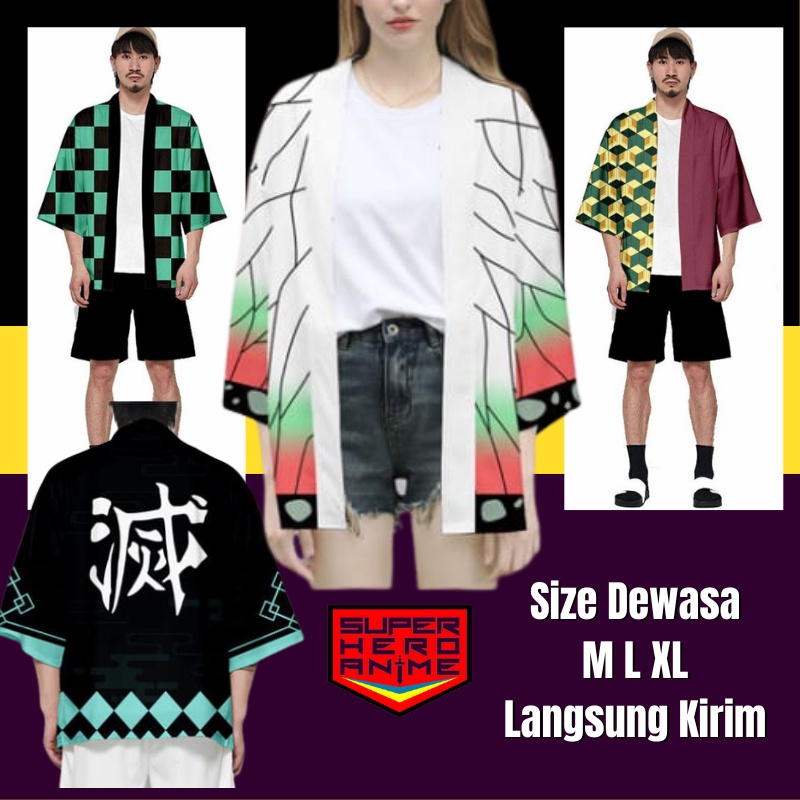 Japanese Clothes Cosplay Kimono Kimetsu Demon Slayer Haori Adult Anime ...