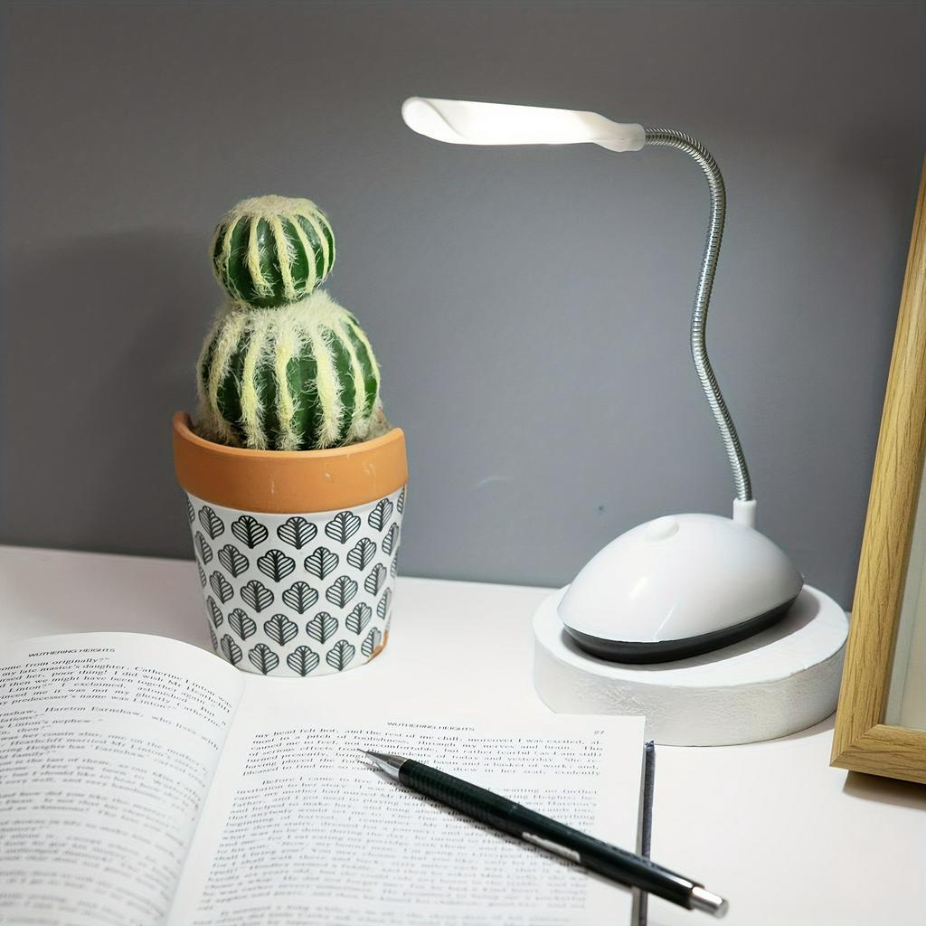 1pc Mini LED Desk Light Table Lamp, Reading Book Light Powered by AAA ...