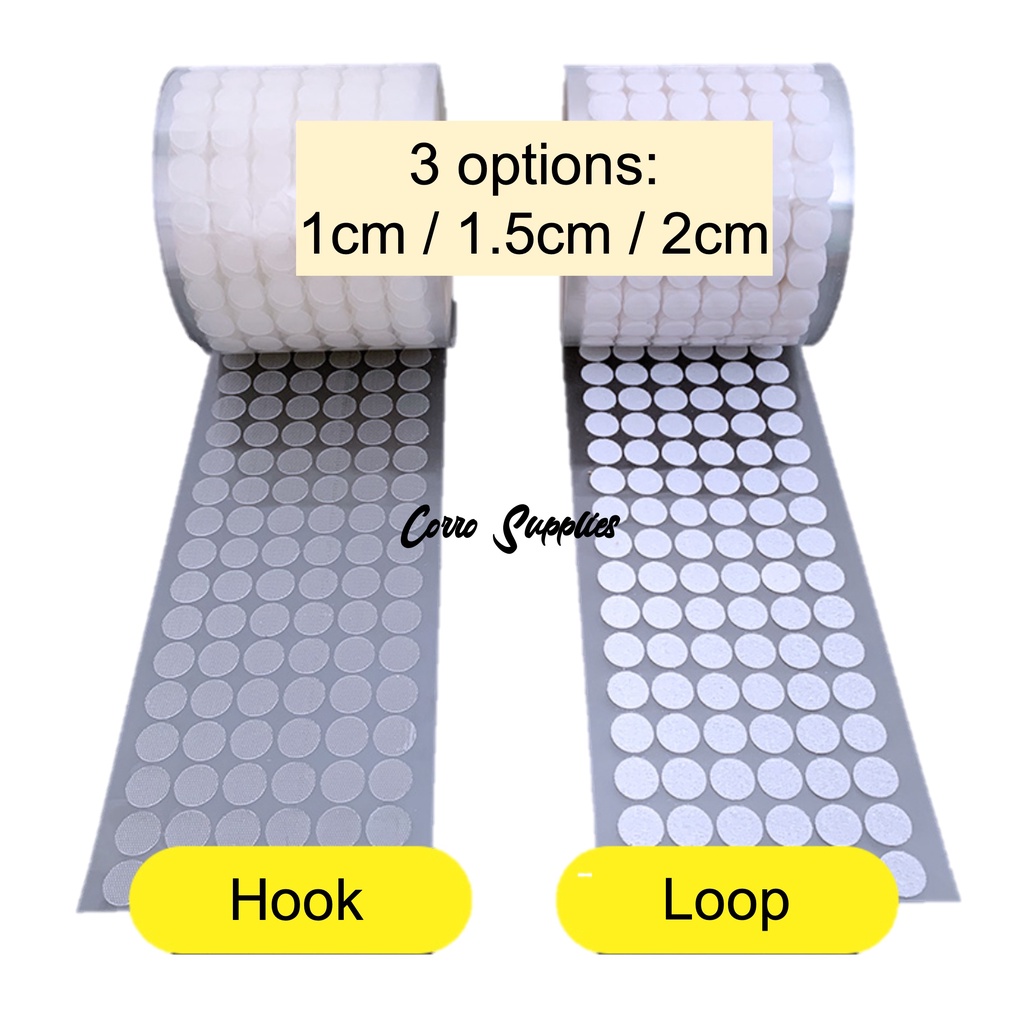 [SG READY STOCK] Velcro Round Dots Stickers Hook Loop Double-Sided ...